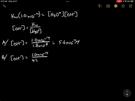 SOLVED Calculate The OH Of Each Aqueous Solution With The Following H O A Baking Soda