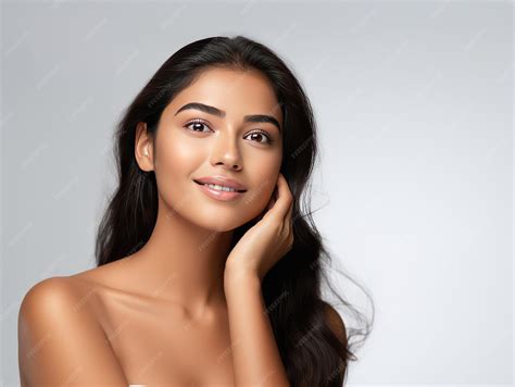 Premium Ai Image Indian Girl With Glowing Even Toned Skin In Skincare