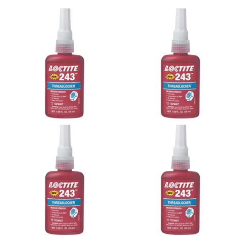 Loctite 243 Threadlockers Medium Strength 50ml Set Of 4
