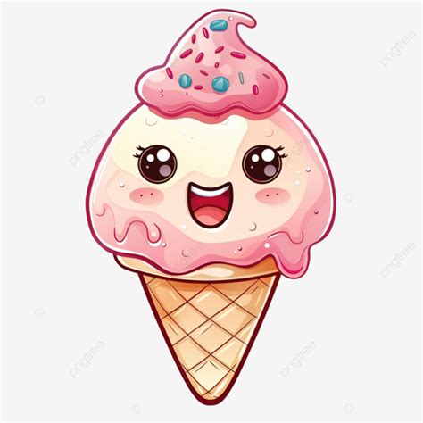귀여운 아이스크림 카와이 만화 캐릭터 사랑스러운 일본 만화 영화 미술 Png 일러스트 및 이미지 에 대한 무료 다운로드 Pngtree