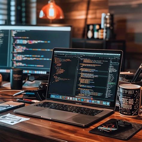 Free Coding Workspace Setup Image Download At Stockcake