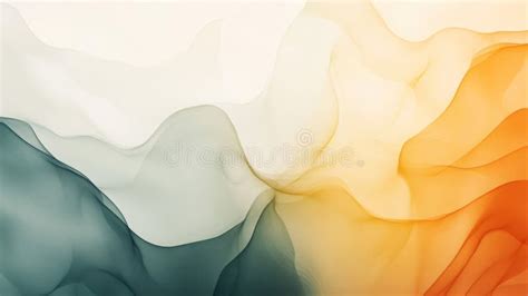 Abstract Fluid Art Background With Teal Orange And White Swirls Stock Illustration
