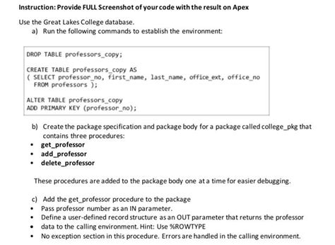 Solved Please Use Apex Oracle And Sql Laguage To Do This