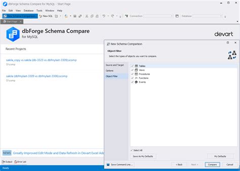 Dbforge Schema Compare For Mysql Product Tour