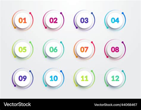 Modern Round Bullet Points Set Royalty Free Vector Image