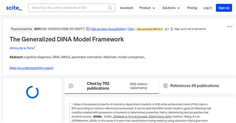 The Generalized Dina Model Framework Scite Report