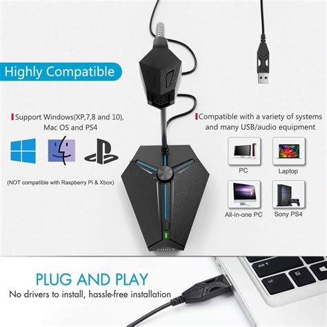 Cmteck Usb Computer Microphone Plug And Play Desktop Omnidirectional