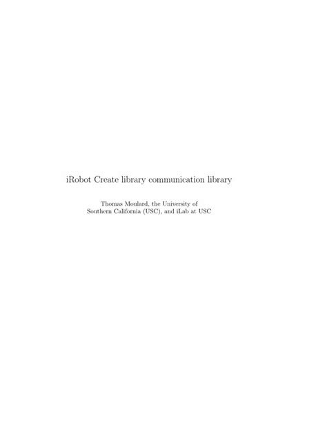 Pdf Irobot Create Library Communication · Pdf Fileirobot Create