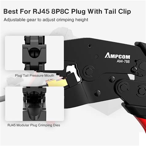 Ampcom Network Tool Kit Professional Rj45 Tool Cat7 Crimper 10pcs Cat7 Connectors Network