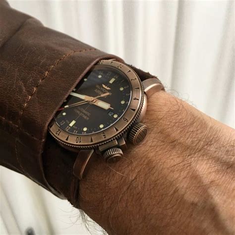Relógio Glycine Airman Gmt Automático Bronze Gl0166