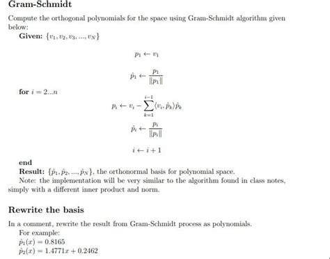 Solved Gram Schmidt Compute The Orthogonal Polynomials For Chegg