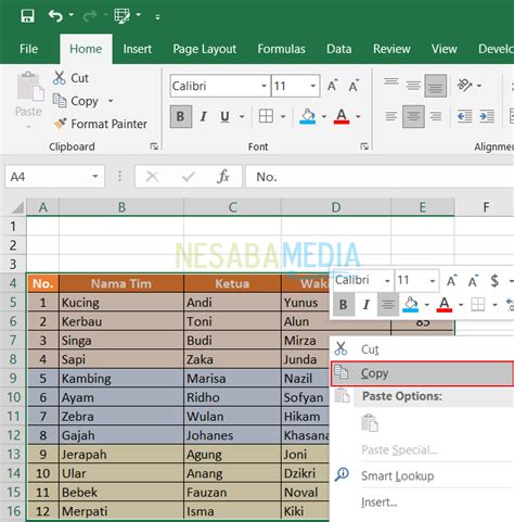 5 Cara Memindahkan Tabel Dari Excel Ke Word 100 Rapi