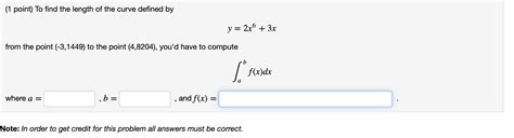 Solved Point To Find The Length Of The Curve Defined By Chegg Com