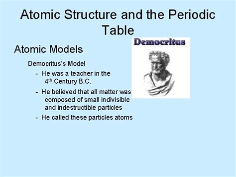 Atomic Structure And The Periodic Table Atomic Models