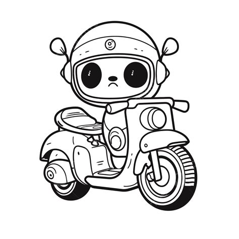 오토바이를 타는 작은 테디 베어 색칠 페이지 개요 스케치 드로잉 벡터 쉬운 오토바이 그리기 쉬운 오토바이 개요 쉬운 오토바이 스케치 Png 일러스트 및 벡터 에 대한