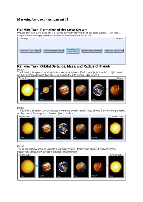 Masteringastronomy Assignment 3 Exercises Astronomy Docsity