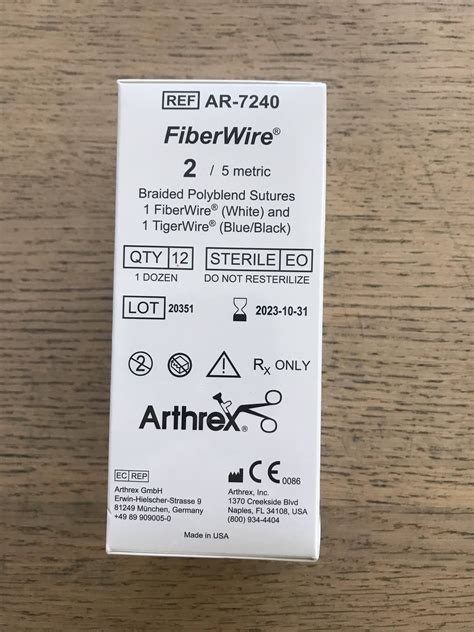 New Arthrex Ar 7240 Fiberwire Braided Polyblend Sutures 38in 12 Box