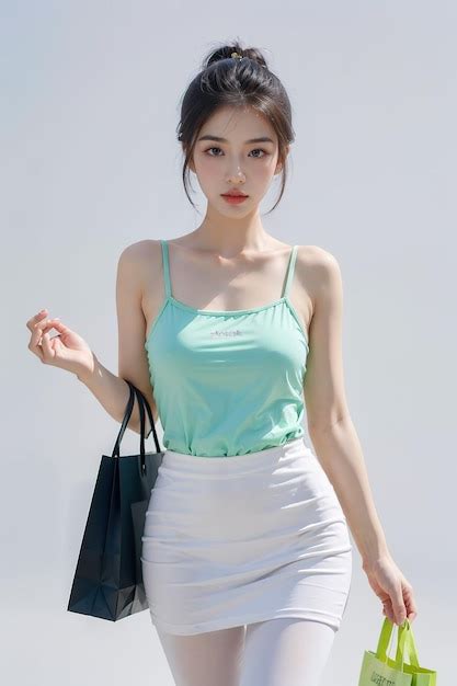 Premium Ai Image A Model In A Green Top
