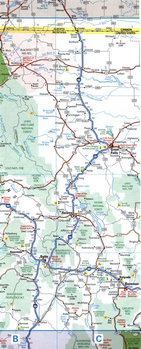 Map I 15 Interstate Highway Route California Newada Utah Idaho