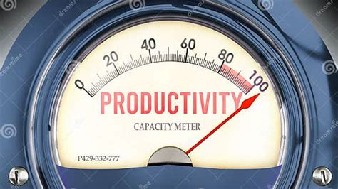Productivity And Capacity Meter That Is Hitting A Full Scale Showing A