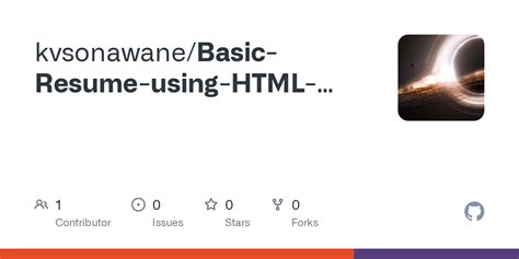 GitHub Kvsonawane Basic Resume Using HTML And CSS