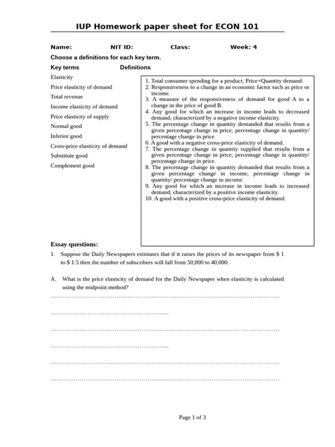 Econ 101 Week 4 Ch4 Elasticity Pdf Elasticity Economics Econ 101 Week 4 Ch4 Elasticity Pdf Elasticity Economics