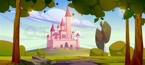 城堡背景 梦幻森林中的童话城堡 模板免费下载 Eps格式 1000像素 编号69770136 千图网