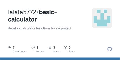Github Lalala5772basic Calculator Develop Calculator Functions For
