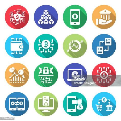 핀테크 관련 벡터 아이콘의 간단한 집합입니다 심볼 컬렉션 금융 기술에 대한 스톡 벡터 아트 및 기타 이미지 금융 기술