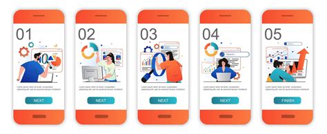 Seo Analysis Concept Onboarding Screens For Mobile App Templates