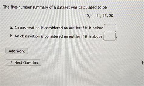 Solved The Five Number Summary Of A Dataset Was Calculated To Be 0