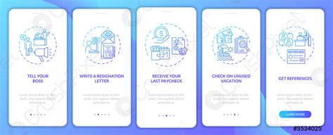 Resignation Checklist Onboarding Mobile App Page Screen With Concepts Stock Vector 3534025
