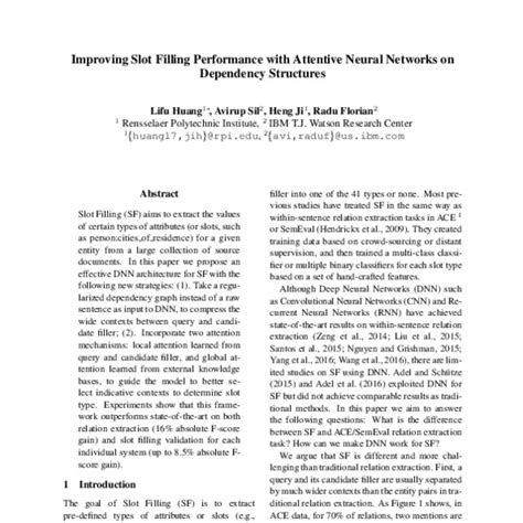 Improving Slot Filling Performance With Attentive Neural Networks On