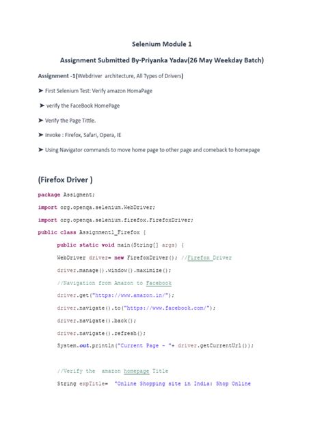 Module 1assignment Pdf Selenium Software Hypertext