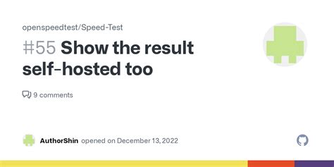 Show The Result Self Hosted Too Issue Openspeedtest Speed Test GitHub