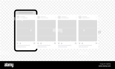 Smartphone With Interface Carousel Post Social Network Ads Mockup Template Carousel Posts With