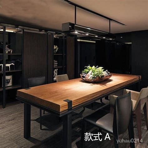 【齣齣品質】爆款熱賣loft美式複古實木洽談會議桌長方形書桌餐桌工業風辦公桌大班臺 Pr8w 蝦皮購物