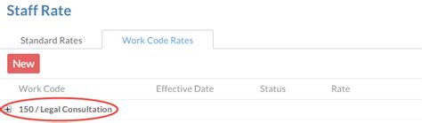 Set Staff Rates And Work Codes