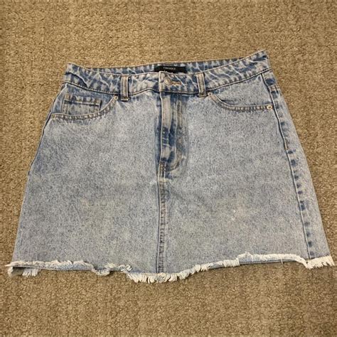 Denim Skirt Forever 21 Size Medium Worn A Few Depop