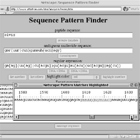 A Javascript Program To Locate Patterns In A Target Sequence Using Download Scientific Diagram