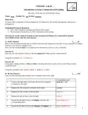 Lab6 Docx CSIS2260 Lab 6 Introduction To Linux Commands And Scripting 20 Due Date 20 59