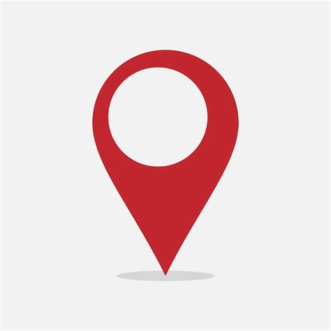 Premium Vector Big Red Gps Location Icon Vector Map Outline Illustration Global Positioning