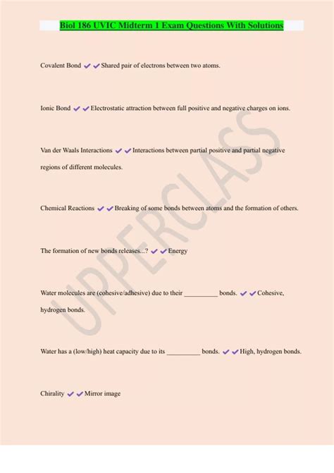 Biol UVIC Midterm Exam Questions With Solutions Uvic Biology Stuvia US