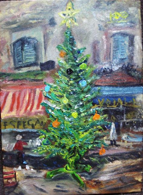 クリスマスツリー 油彩 絵画 絵