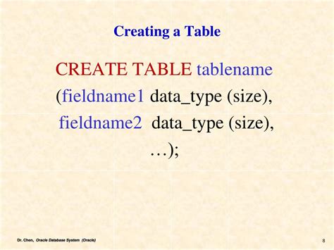 Ppt Chapter 3 Table Creation And Management Creating And Modifying Database Tables