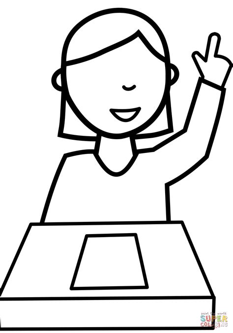 Dibujo De Estudiante Sencilla Para Colorear Dibujos Para Colorear