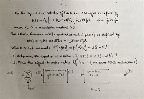 For The Square Law Detector Of Fig 5 The Am Signal