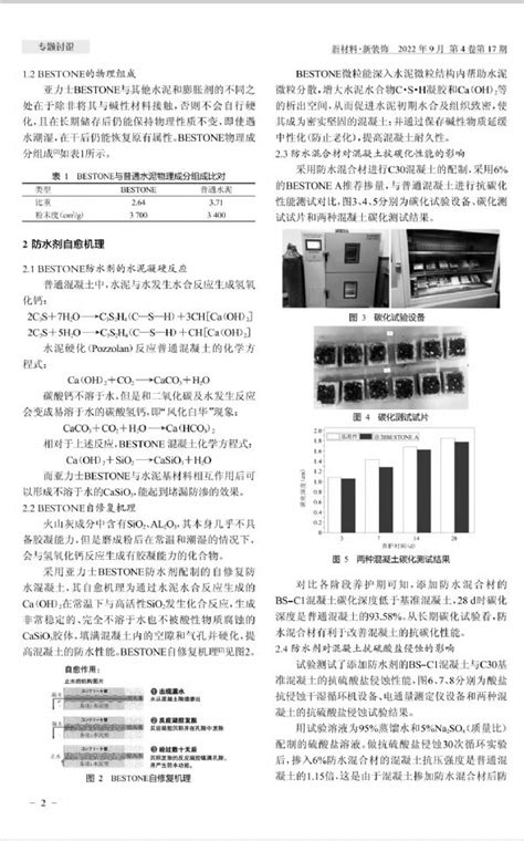 新闻中心 公司新闻 混凝土内掺型天然无机活性自修复防水材的研究与应用 深圳市新黑豹建材有限公司 黑豹防水涂料 专业建筑防水材料