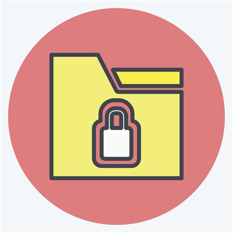 Icon Locked Folder Suitable For User Interface Symbol Color Mate Style Simple Design Editable
