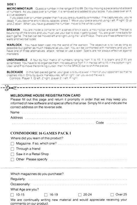 Commodore 16 Games Pack I Software Details Plus4 World